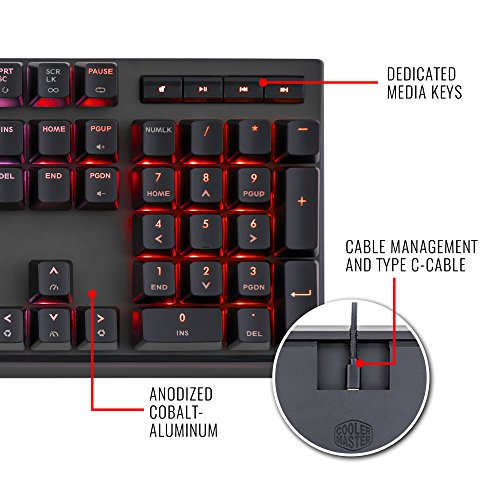 Cooler Master MK-750-GKCM1-US MasterKeys MK750 RGB LED Mechanical Gaming Keyboard, Cherry MX Brown, RGB LED, Full Size, Wrist Rest (Large)