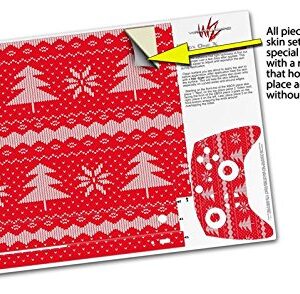 WraptorSkinz Decal Vinyl Skin Wrap Compatible with Xbox One X Console and Controller - Ugly Holiday Christmas Sweater - Christmas Trees Red 01