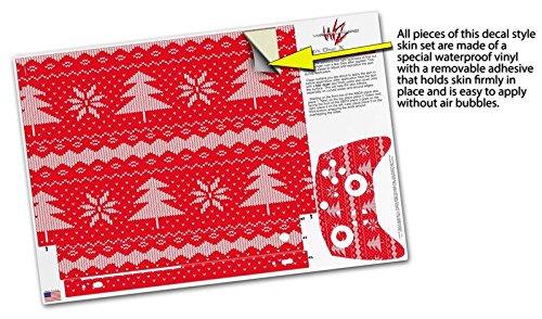 WraptorSkinz Decal Vinyl Skin Wrap Compatible with Xbox One X Console and Controller - Ugly Holiday Christmas Sweater - Christmas Trees Red 01