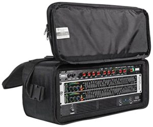 rockville 4u rack bag double-sided case with 12" depth + shoulder strap (rrb40) black