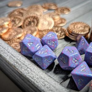 Chessex CHX25347 Dice-Speckled Silver Tetra Set