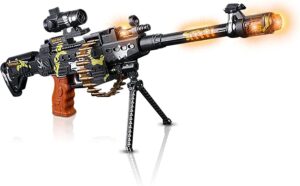 artcreativity toy gun with scope, stand and realistic sound effects - military toy for boys aged 8-12