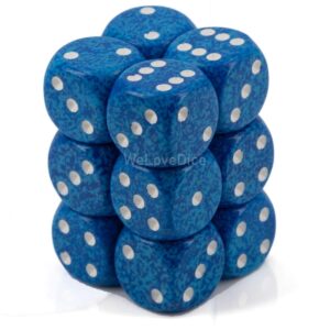 chessex dnd dice set d&d dice-16mm speckled water plastic polyhedral dice set-dungeons and dragons dice includes 12 dice – d6, (chx25706)