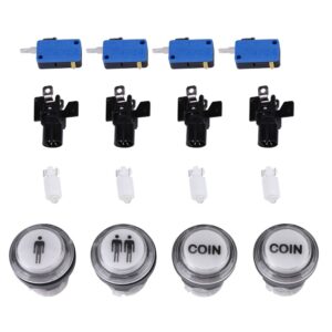 arcade buttons 4 × led arcade button kit part 1 player + 2 player + led buttons diy arcade push buttons player single double for arcade machine arcade games