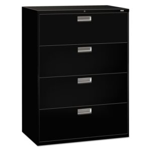 hon 694lp 600 series four-drawer lateral file, 42w x 19-1/4d, black