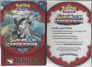 pokemon sun & and moon crimson invasion booster prerelease kit box - 63 cards!