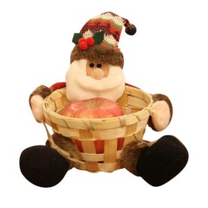 ieason christmas candy storage basket, christmas candy storage basket decoration santa claus storage basket gift (a)