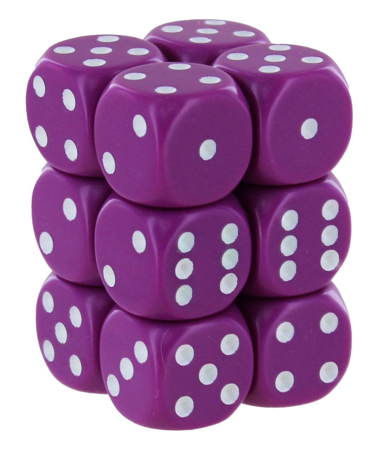 Chessex DND Dice Set D&D Dice-16mm Opaque Light Purple and White Plastic Polyhedral Dice Set-Dungeons and Dragons Dice Includes 12 Dice – D6, Various (CHX25627)