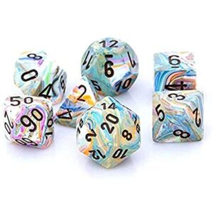 chessex chx27441 dice - festive: 7pc vibrant/brown