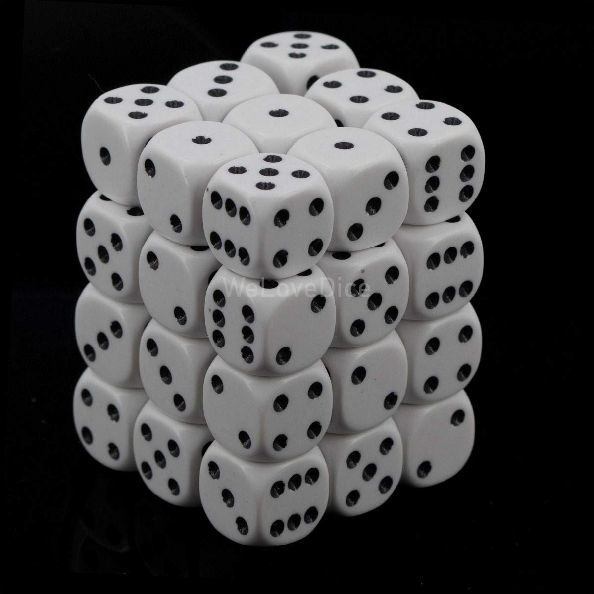 Chessex CHX25801 Dice-Opaque: 36D6 White/Black Set, Small (10mm - 14mm)