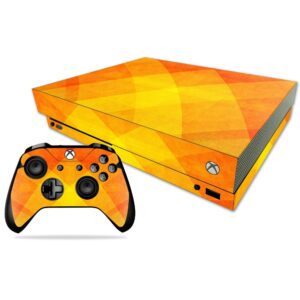 mightyskins skin compatible with microsoft xbox one x - orange texture | protective, durable, and unique vinyl decal wrap cover | easy to apply, remove, and change styles | made in the usa