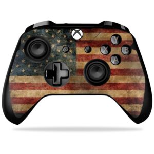 mightyskins skin compatible with microsoft xbox one x controller - vintage flag | protective, durable, and unique vinyl decal wrap cover | easy to apply, remove, and change styles | made in the usa