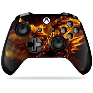 mightyskins skin compatible with microsoft xbox one x controller - golden dragon | protective, durable, and unique vinyl decal wrap cover | easy to apply, remove, and change styles | made in the usa