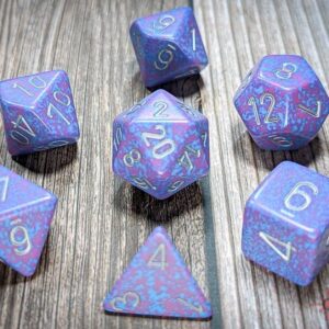 Chessex CHX25347 Dice-Speckled Silver Tetra Set