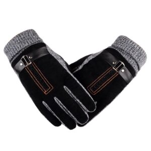 ieason gloves, men anti slip warm motorcycle ski snow snowboard gloves (black)