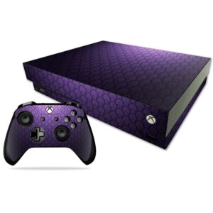 mightyskins skin compatible with microsoft xbox one x - antique purple | protective, durable, and unique vinyl decal wrap cover | easy to apply, remove, and change styles | made in the usa