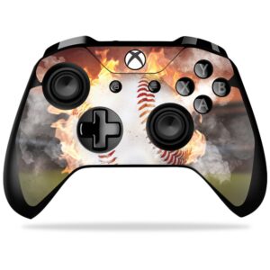 mightyskins skin compatible with microsoft xbox one x controller - fastball | protective, durable, and unique vinyl decal wrap cover | easy to apply, remove, and change styles | made in the usa