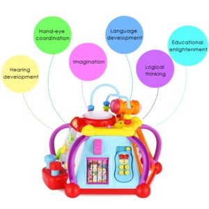 Liberty Imports 15-in-1 Musical Activity Cube Educational Game Play Center Baby Toddler Toy with Lights and Sounds for Early Learning and Development