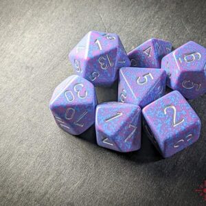 Chessex CHX25347 Dice-Speckled Silver Tetra Set