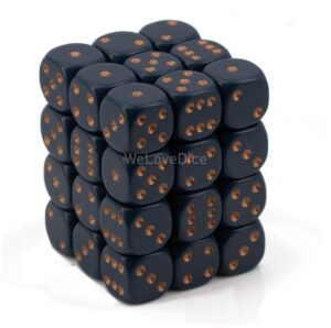 dnd dice set-chessex d&d dice-12mm opaque dusty blue and copper plastic polyhedral dice set-dungeons and dragons dice includes 36 dice – d6, various (chx25826)