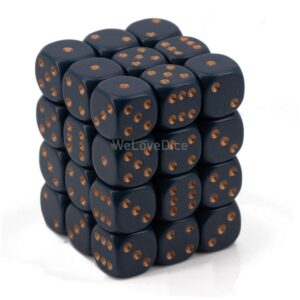 DND Dice Set-Chessex D&D Dice-12mm Opaque Dusty Blue and Copper Plastic Polyhedral Dice Set-Dungeons and Dragons Dice Includes 36 Dice – D6, Various (CHX25826)