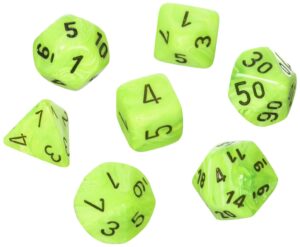 chessex chx27430 dice-vortex set, bright green/black