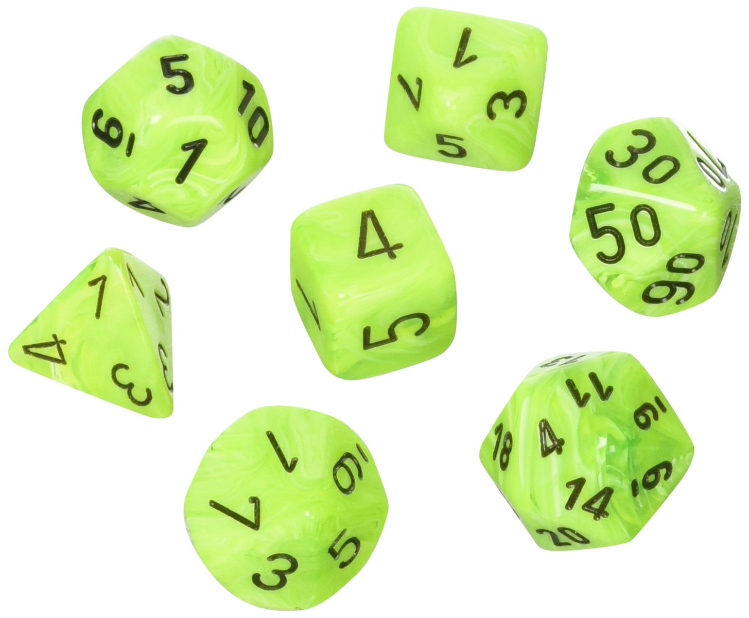 Chessex CHX27430 Dice-Vortex Set, Bright Green/Black