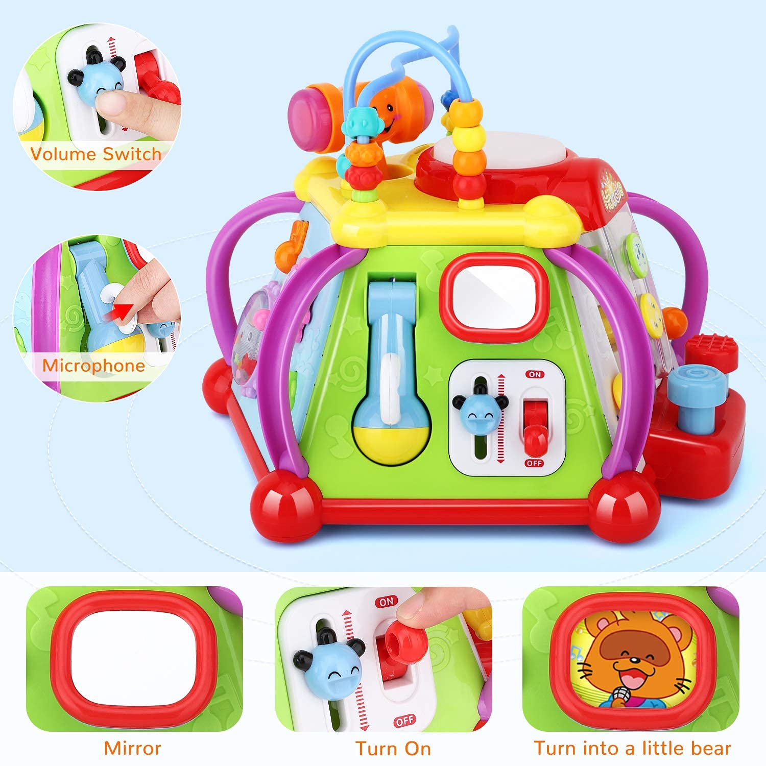 Liberty Imports 15-in-1 Musical Activity Cube Educational Game Play Center Baby Toddler Toy with Lights and Sounds for Early Learning and Development