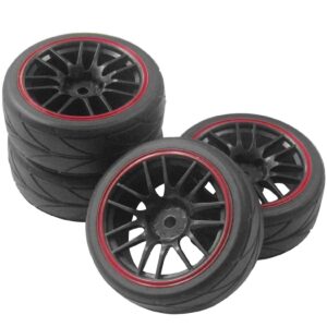 sharegoo 12mm hex wheel rims & od 2.59" rubber tires for rc 1/10 on-road touring car