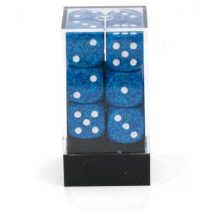 Chessex DND Dice Set D&D Dice-16mm Speckled Water Plastic Polyhedral Dice Set-Dungeons and Dragons Dice Includes 12 Dice – D6, (CHX25706)