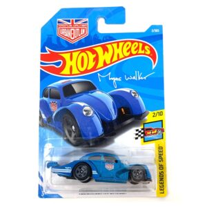 hot wheels 2018 50th anniversary legends of speed volkswagen kafer racer 2/365, blue