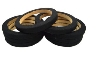 nippon america 8 pieces 6.5 inch mdf wood speaker spacer rings with black carpet 4 pairs -ring-065cbk