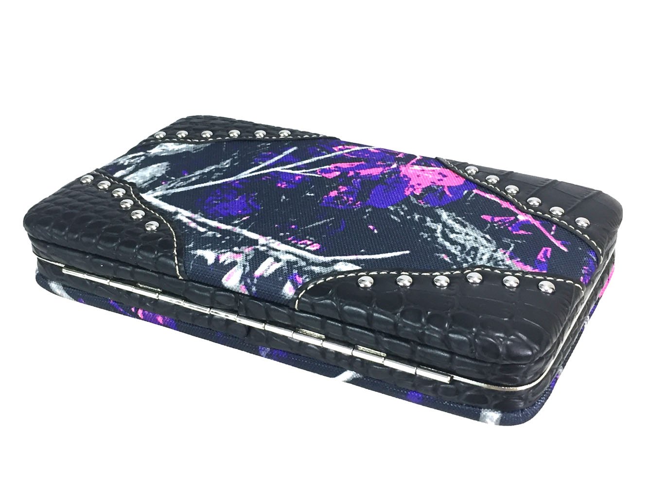 Zzfab Rhinestone Studded Camo Wallet Girl Wallet (pink)