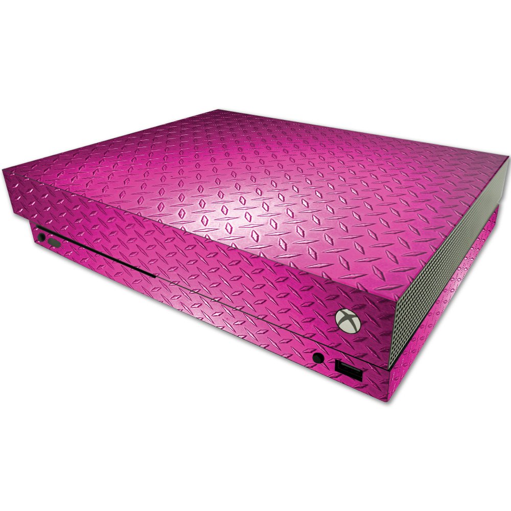 MightySkins Skin Compatible with Microsoft One X Console Only - Pink Diamond Plate | Protective, Durable, and Unique Vinyl wrap Cover | Easy to Apply, Remove, and Change Styles | Made in The USA