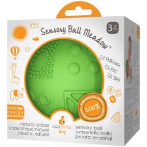 caaocho pure natural rubber sensory ball meadow 3" - sealed hole, bpa free baby ball toy, for sensory play, for sensory development, hole free baby toy, perfect bouncer, without hole