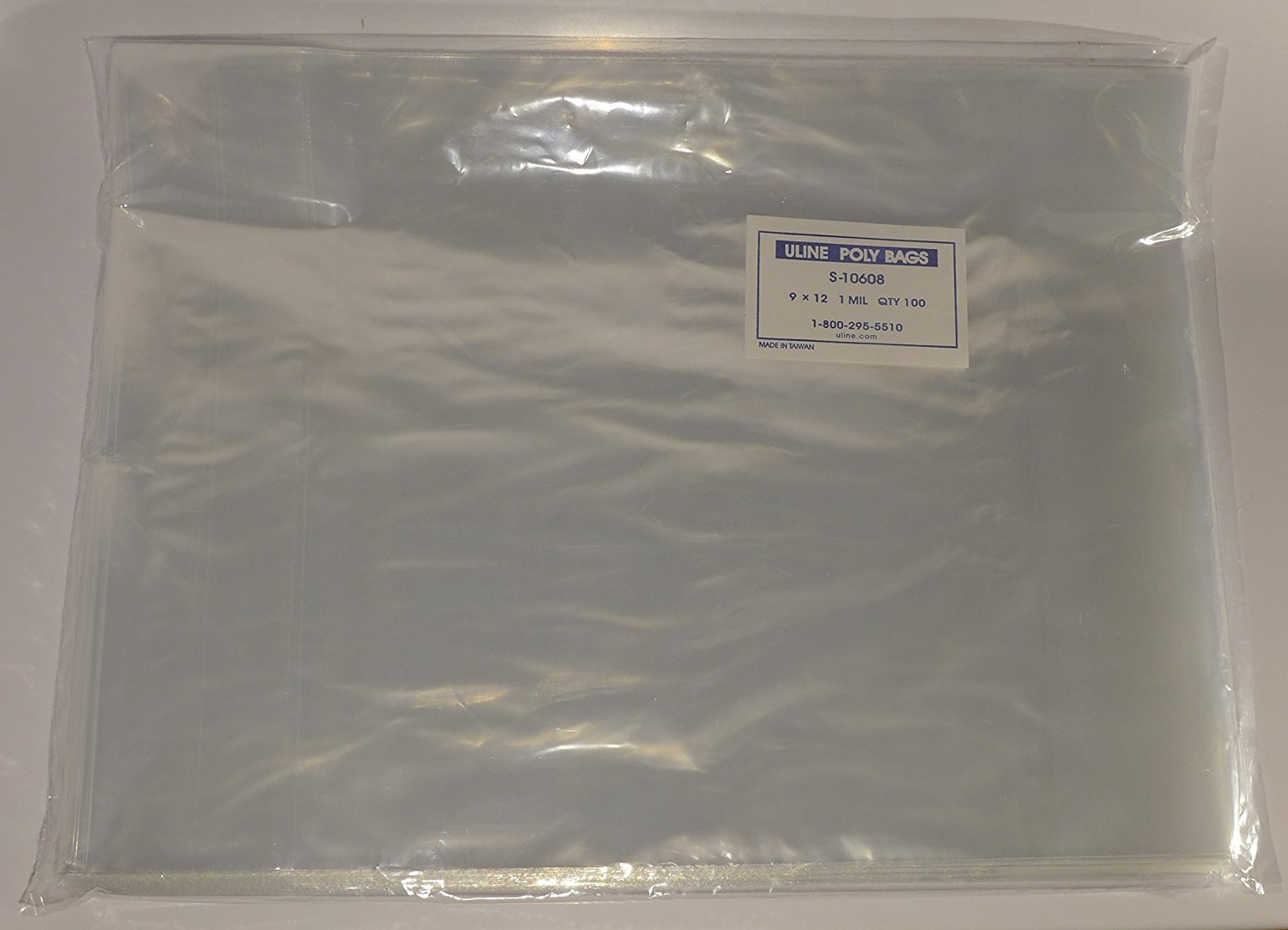 100 - 9 x 12" Poly Clear Plastic T-Shirt / Apparel Bags 1 Mil 2" Back Flap Lock (2 Pack)