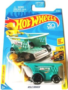 hot wheels 2018 50th anniversary fast foodie aisle driver (shopping cart car) 43/365, teal