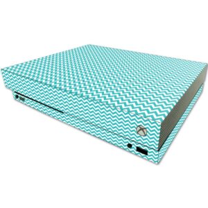 mightyskins skin compatible with microsoft one x console only - turquoise chevron | protective, durable, and unique vinyl decal wrap cover | easy to apply, remove, and change styles | made in the usa