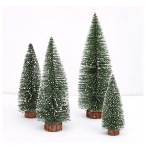 ieason christmas decorations, mini christmas tree stick white cedar desktop small christmas tree (10)