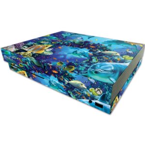 mightyskins skin compatible with microsoft one x console only - ocean friends | protective, durable, and unique vinyl decal wrap cover | easy to apply, remove, and change styles | made in the usa