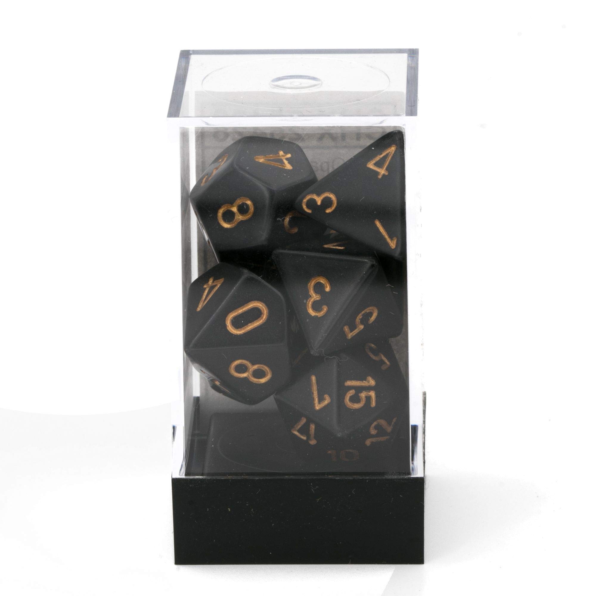 Chessex CHX25428 Dice-Opaque Black/Gold Set