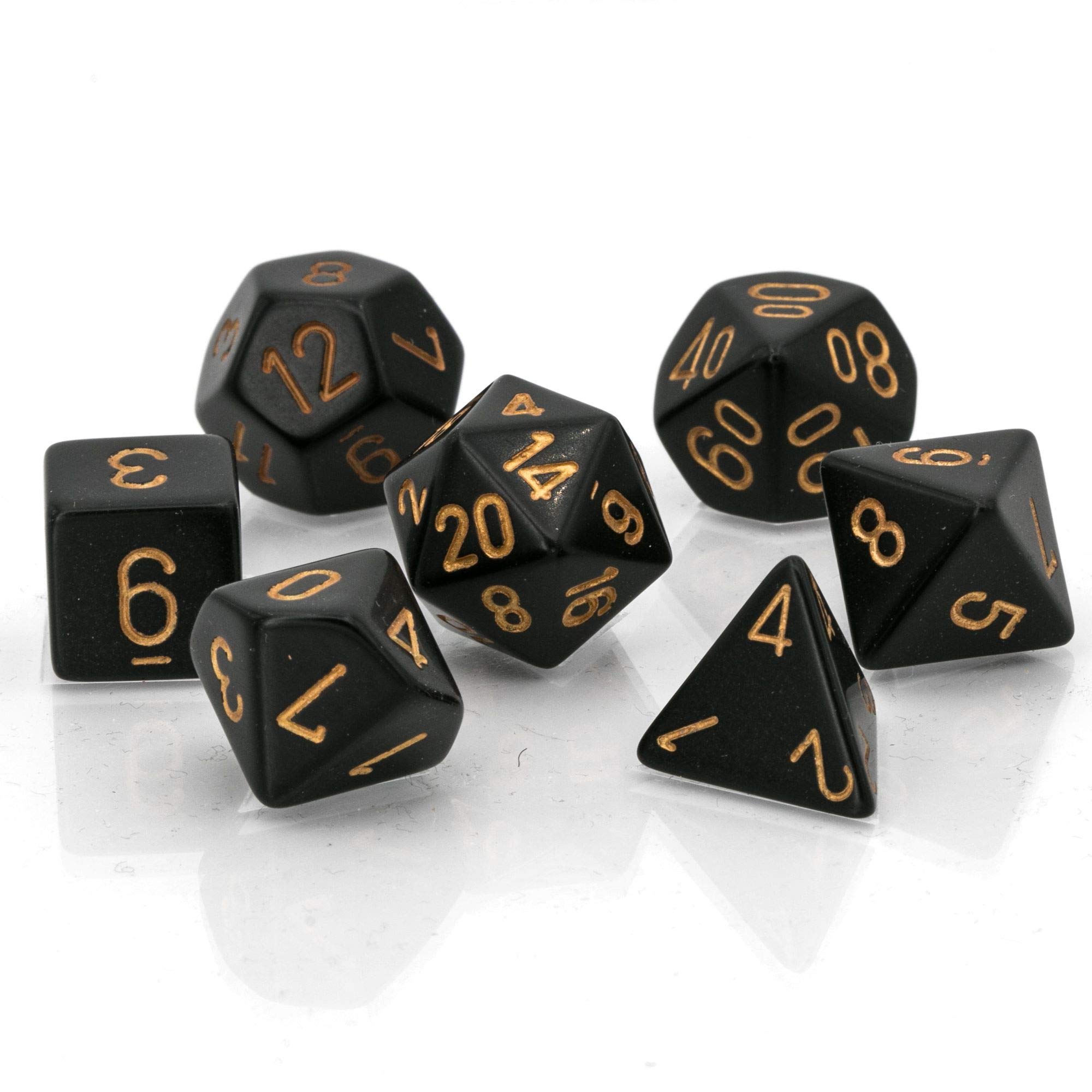 Chessex CHX25428 Dice-Opaque Black/Gold Set