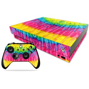 mightyskins skin compatible with microsoft xbox one x - tie dye 2 | protective, durable, and unique vinyl decal wrap cover | easy to apply, remove, and change styles | made in the usa