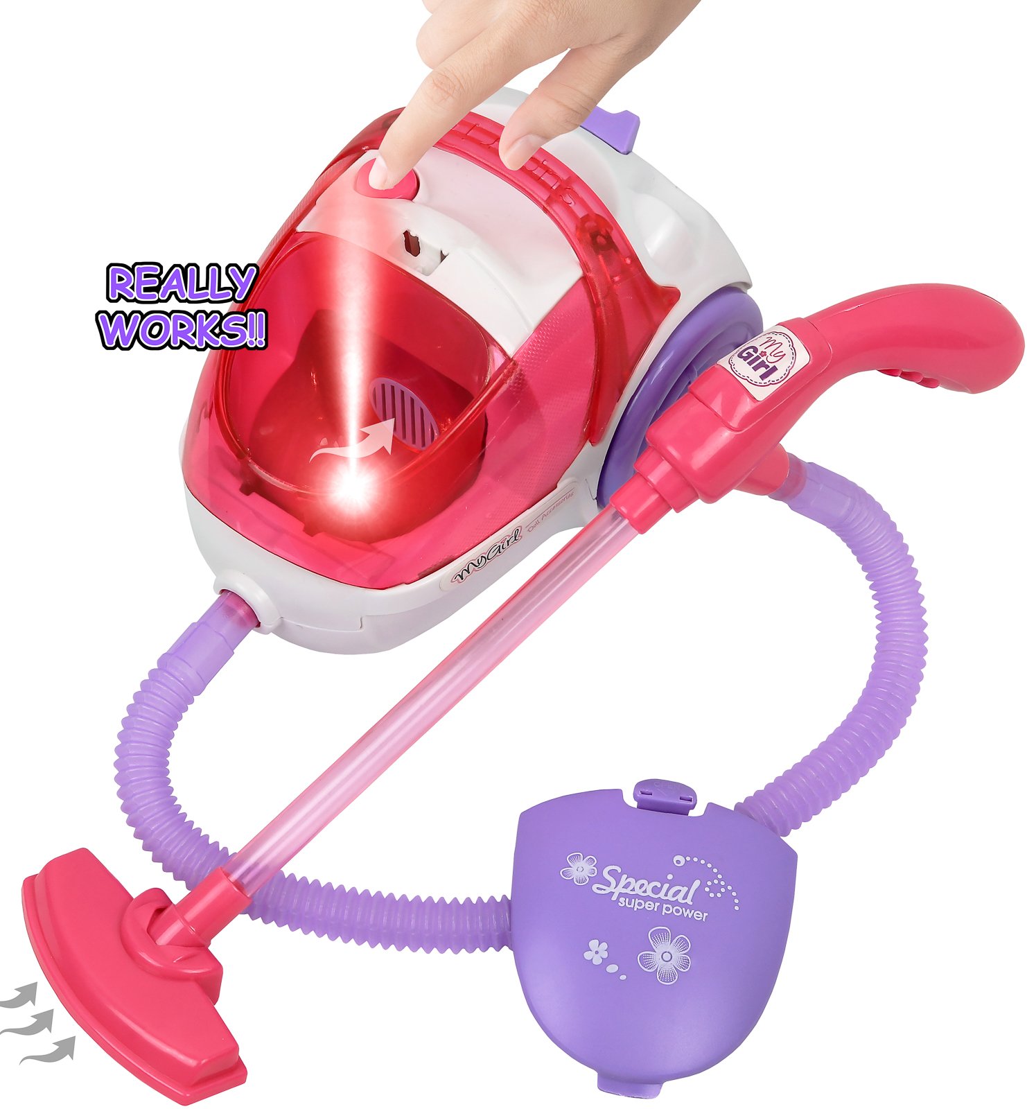 Click N' Play 18" Doll House Keeping & Kids Vacuum Cleaner Play Set, 8pcs | Kid/Toddler Cleaning Tool, Pretend Play Kitchen Accessories, Dust Pan, Baby Toys | Girls/Boys/Toddlers Toy Gifts/Supplies