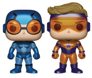 funko pop! heroes: dc heroes booster gold & blue beetle (metallic versions) vinyl figure 2 pack