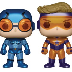 Funko Pop! Heroes: DC Heroes Booster Gold & Blue Beetle (Metallic Versions) Vinyl Figure 2 Pack