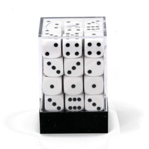 Chessex CHX25801 Dice-Opaque: 36D6 White/Black Set, Small (10mm - 14mm)