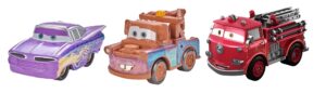 disney car toys mini racers vehicles, 3 pack - mater, ramone, red exclusive