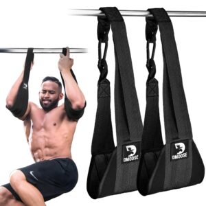 dmoose fitness hanging ab straps for pull up bar & core strength training - thick padded arm strap for ab swing with 2 rust-resistant carabiners - pull up straps for ab workouts at home and gym (pair)