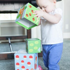 Fat Brain Toys Woodland Friends Stacking Cubes - Fine Motor & Number Learning, 12 mos+